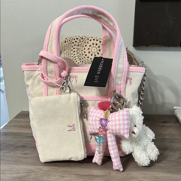 Madden Girl | Bags | Nwt Madden Girl Pink Bow Viral Tote Bag | Poshmark